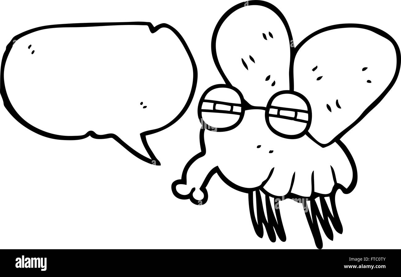 freehand drawn speech bubble cartoon fly Stock Vector Image & Art - Alamy