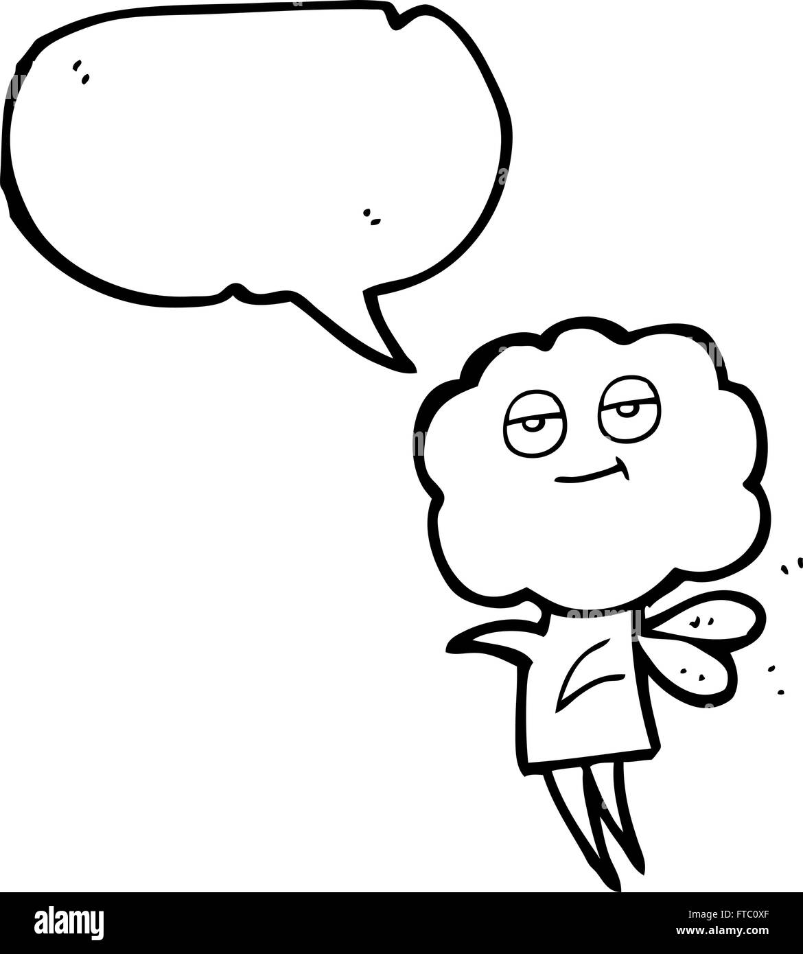 Freehand Drawn Speech Bubble Cartoon Cute Cloud Head Imp Stock Vector
