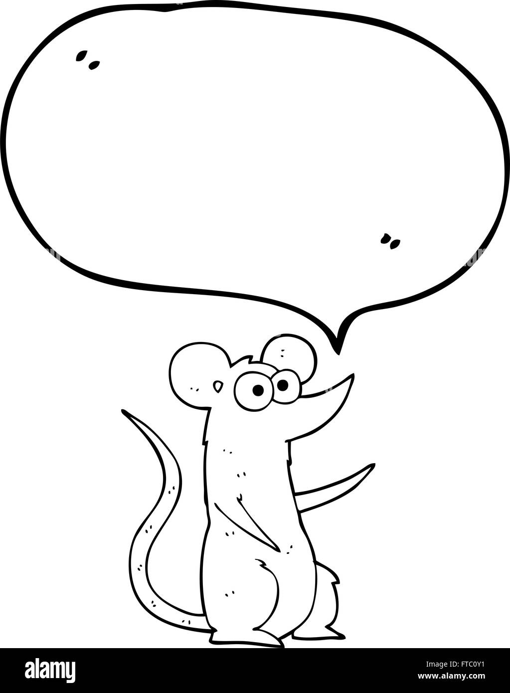 freehand drawn speech bubble cartoon mouse in love Stock Vector Image ...