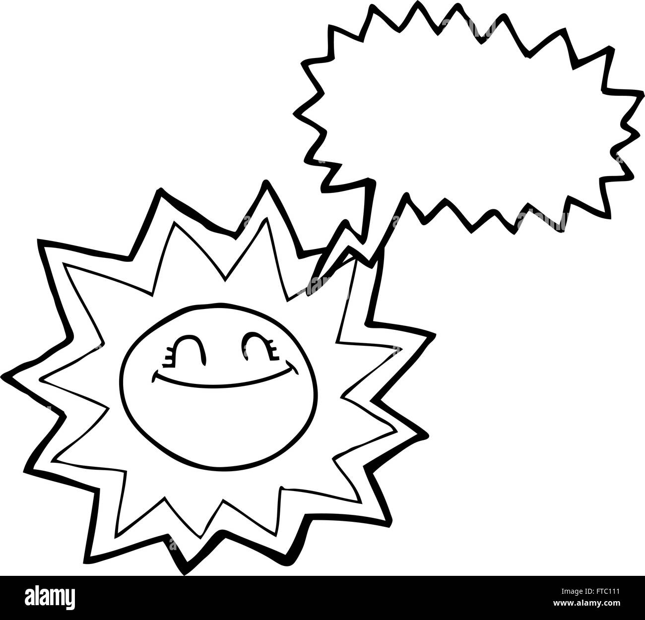 happy freehand drawn speech bubble cartoon sun Stock Vector Image & Art ...