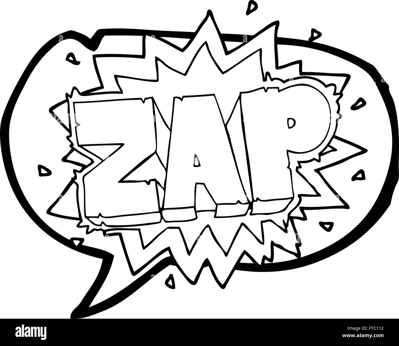 happy freehand speech bubble cartoon zap explosion sign Stock Vector ...