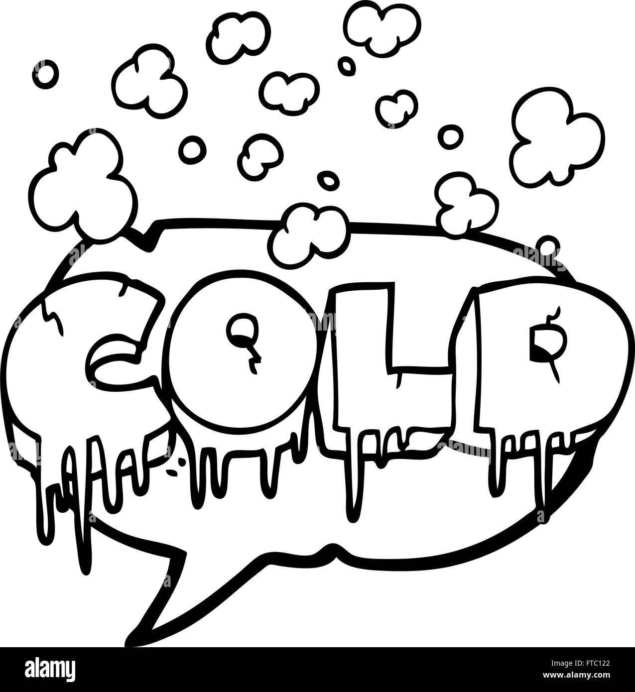freehand drawn speech bubble cartoon cold text symbol Stock Vector ...