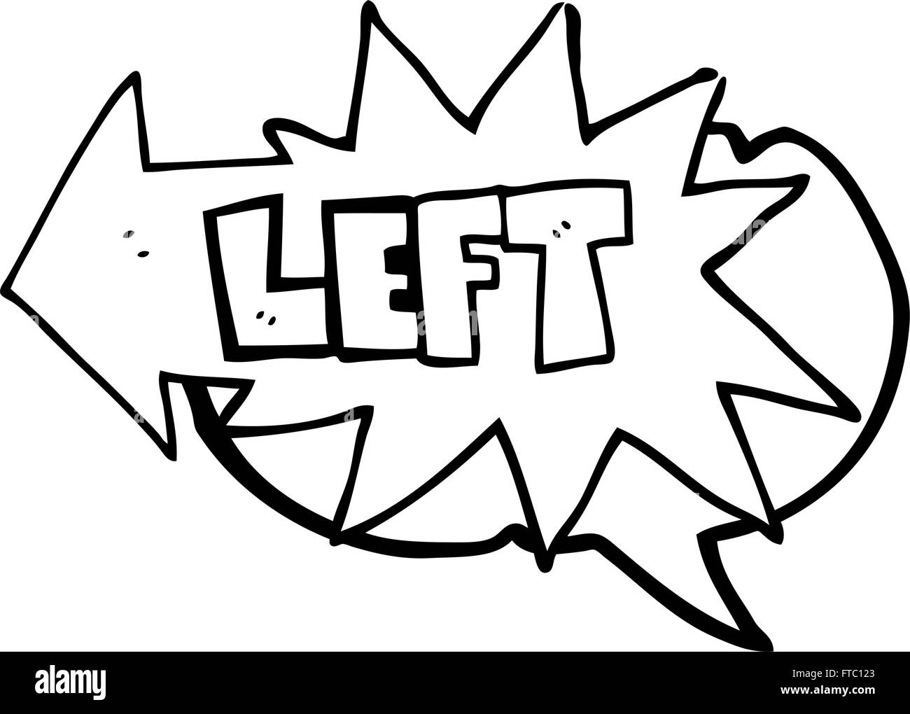 freehand drawn speech bubble cartoon left symbol Stock Vector Image ...