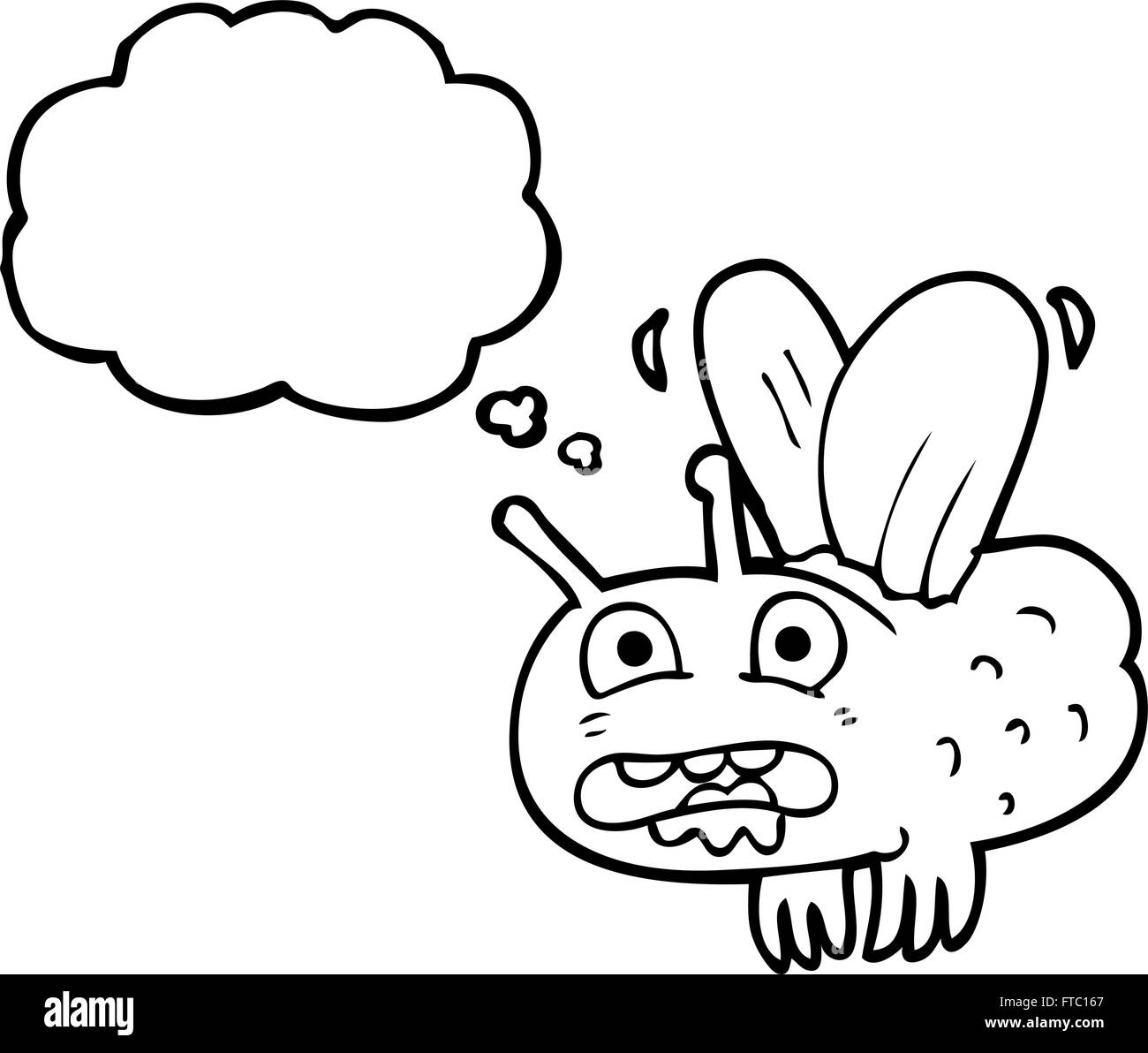 freehand drawn thought bubble cartoon fly Stock Vector Image & Art - Alamy