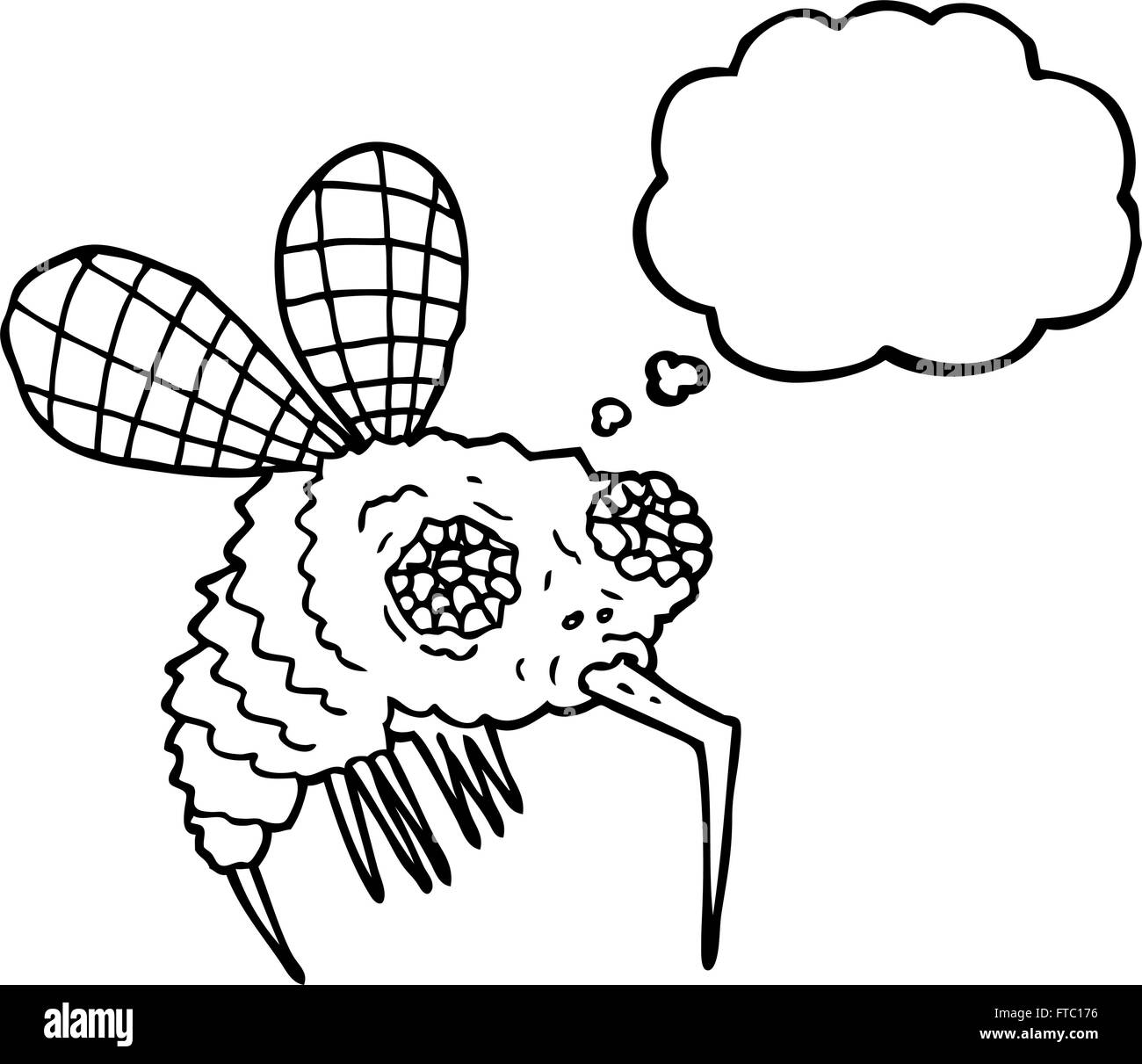 freehand drawn thought bubble cartoon fly Stock Vector Image & Art - Alamy