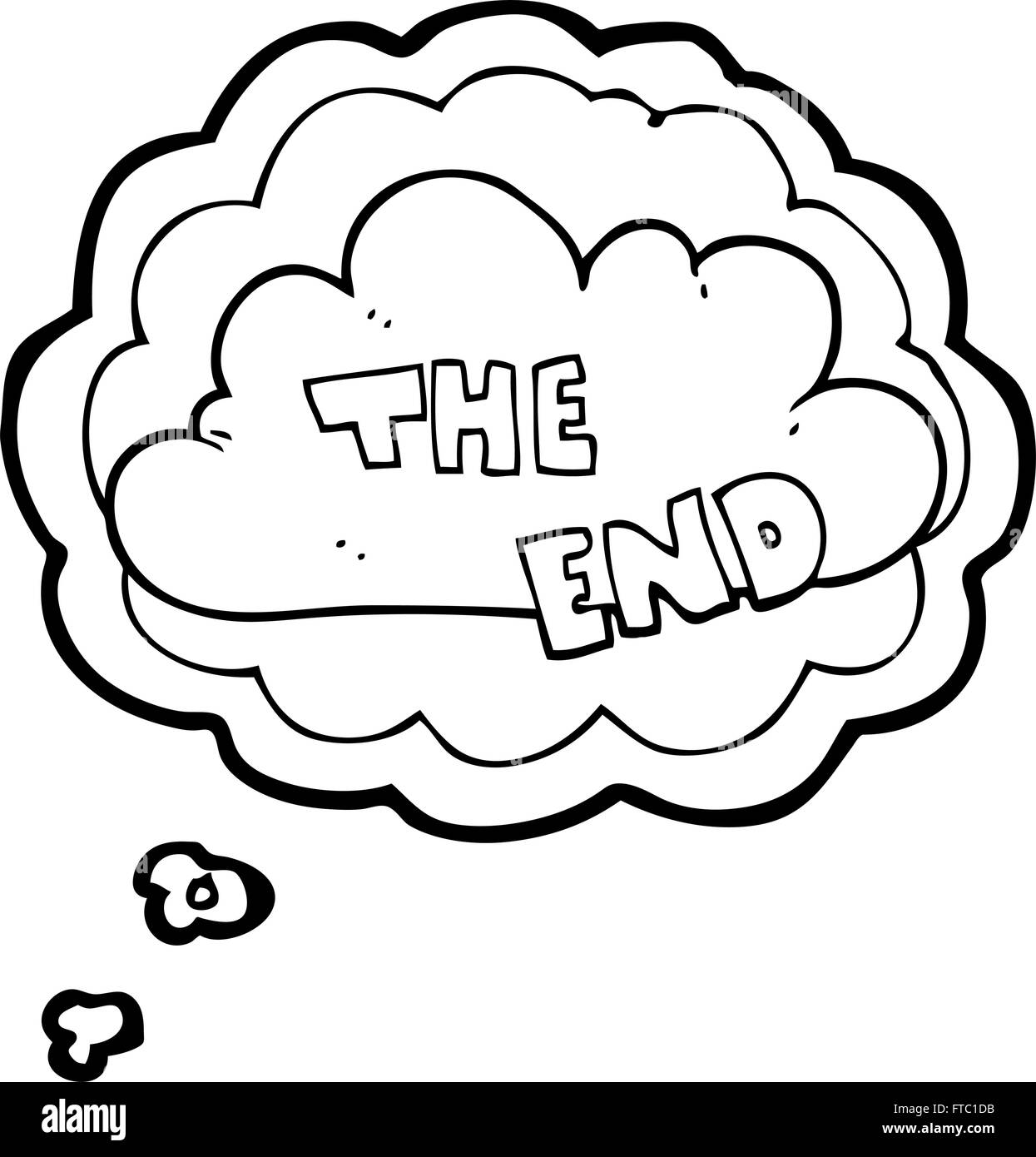 freehand drawn thought bubble cartoon The End symbol Stock Vector Image ...