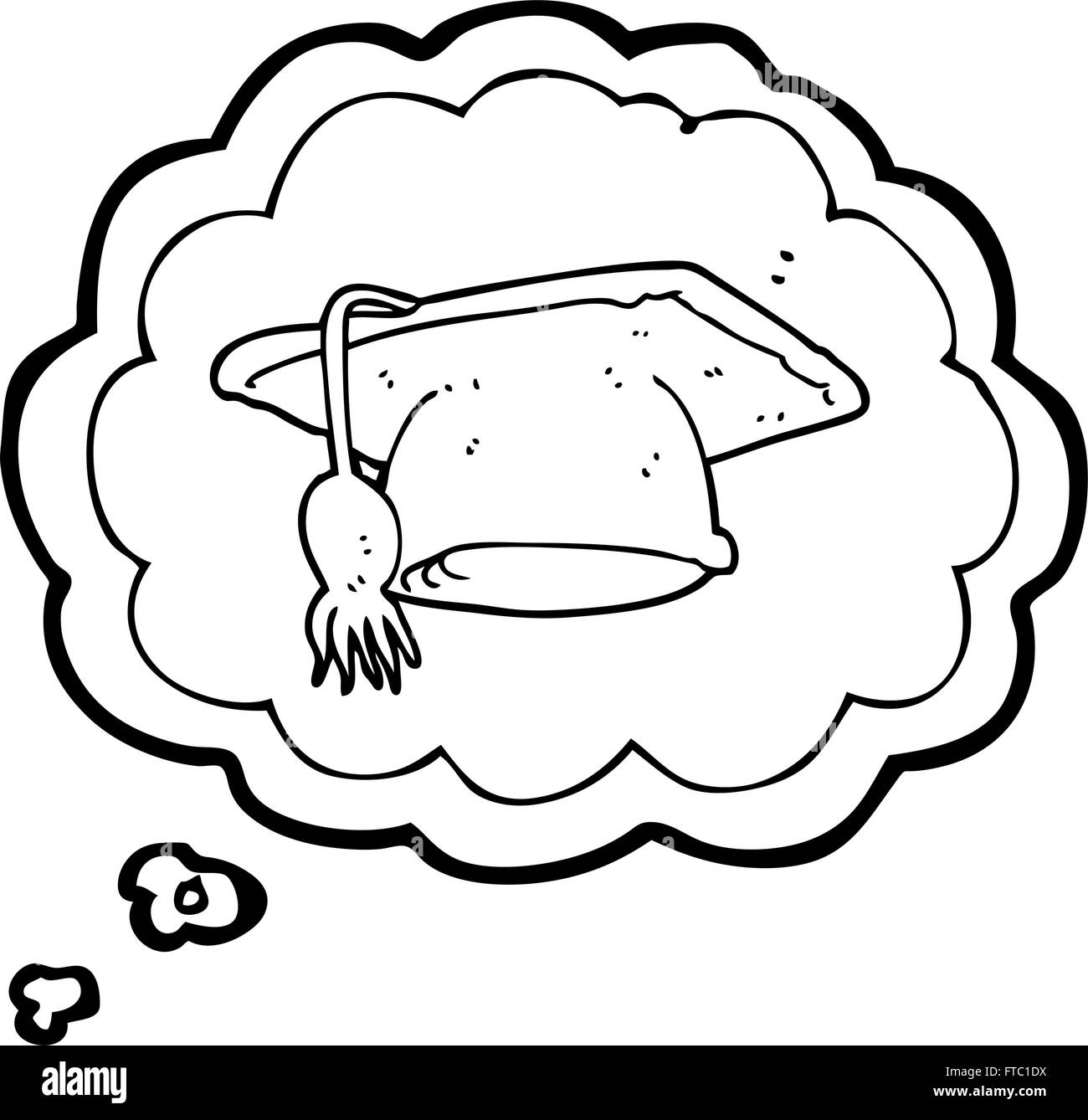 freehand drawn thought bubble cartoon graduation cap Stock Vector Image ...