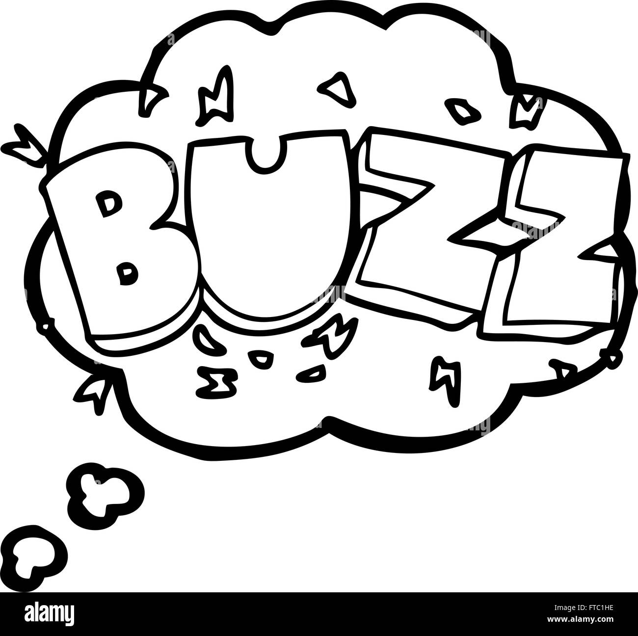 freehand drawn thought bubble cartoon buzz symbol Stock Vector Image ...