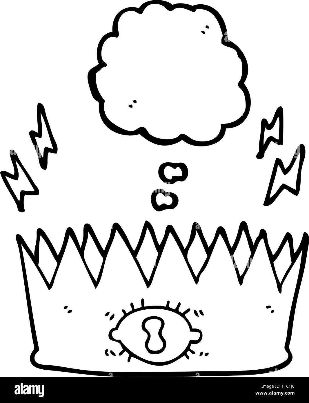 freehand drawn thought bubble cartoon magic crown Stock Vector Image ...