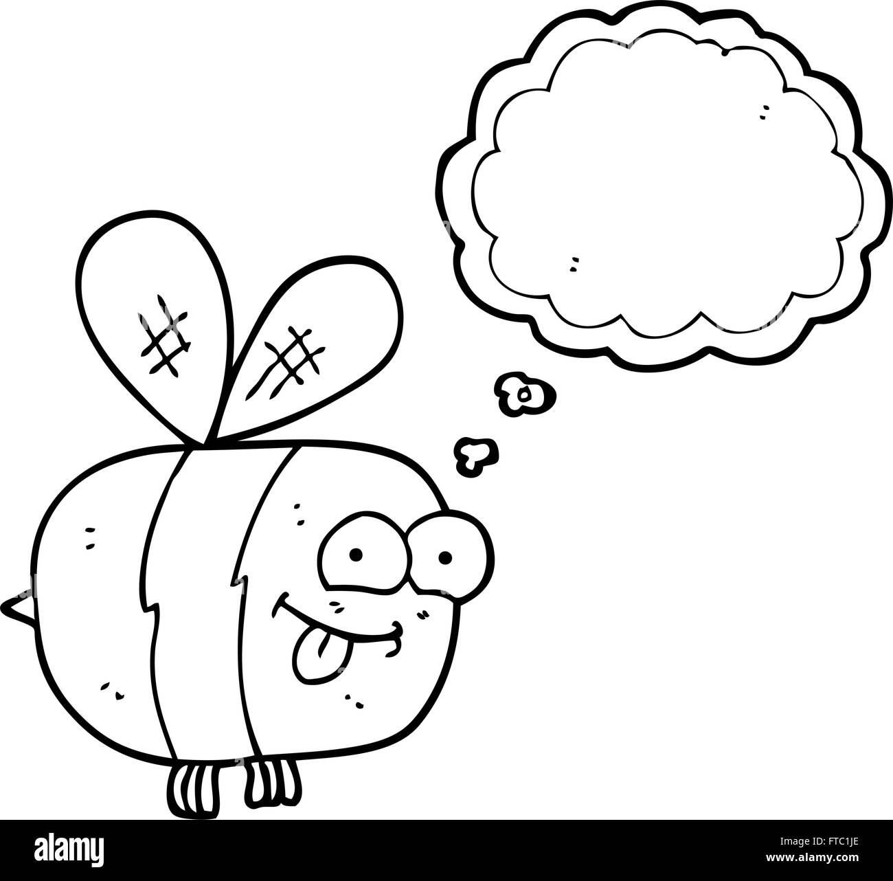 freehand drawn thought bubble cartoon bee Stock Vector Image & Art - Alamy
