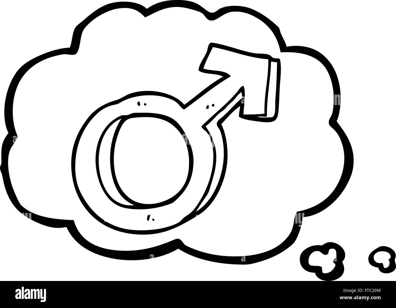 freehand drawn thought bubble cartoon male symbol Stock Vector Image ...