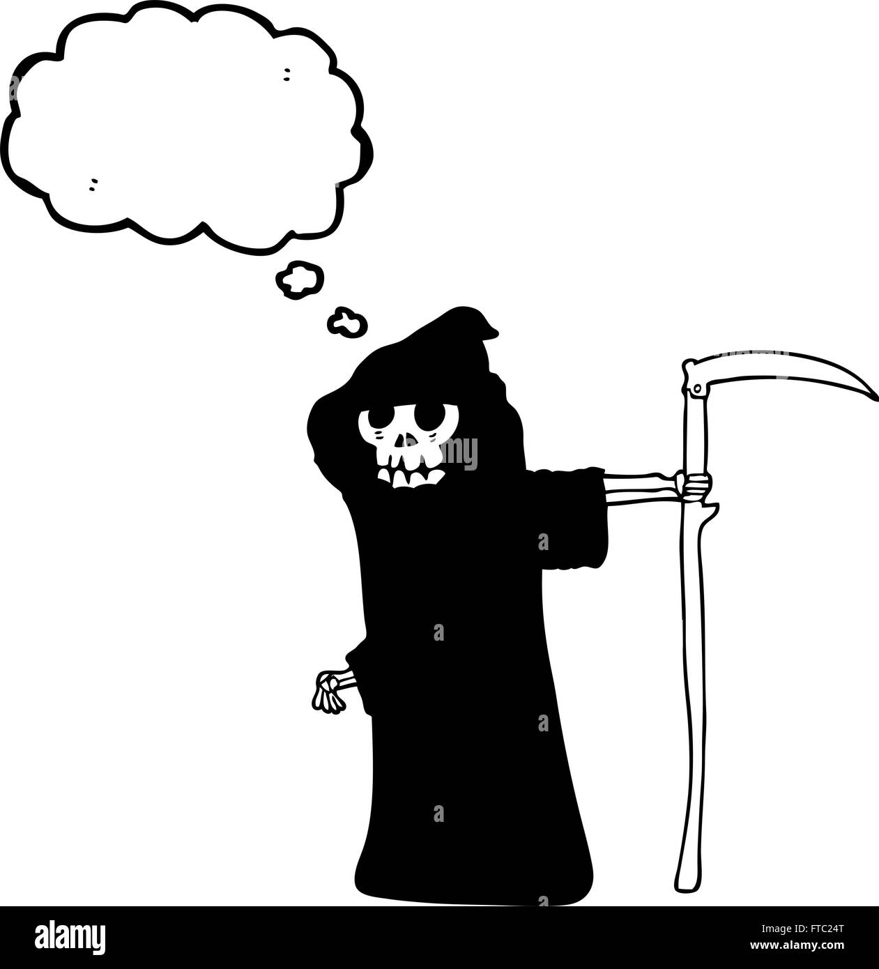 freehand drawn thought bubble cartoon death Stock Vector Image & Art ...