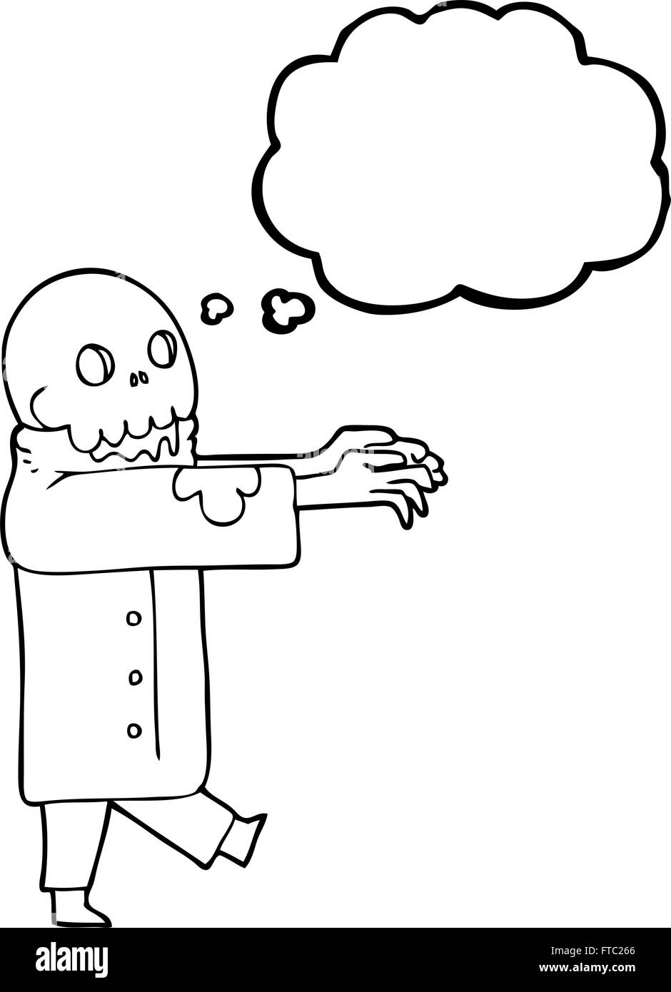 freehand drawn thought bubble cartoon zombie Stock Vector Image & Art ...