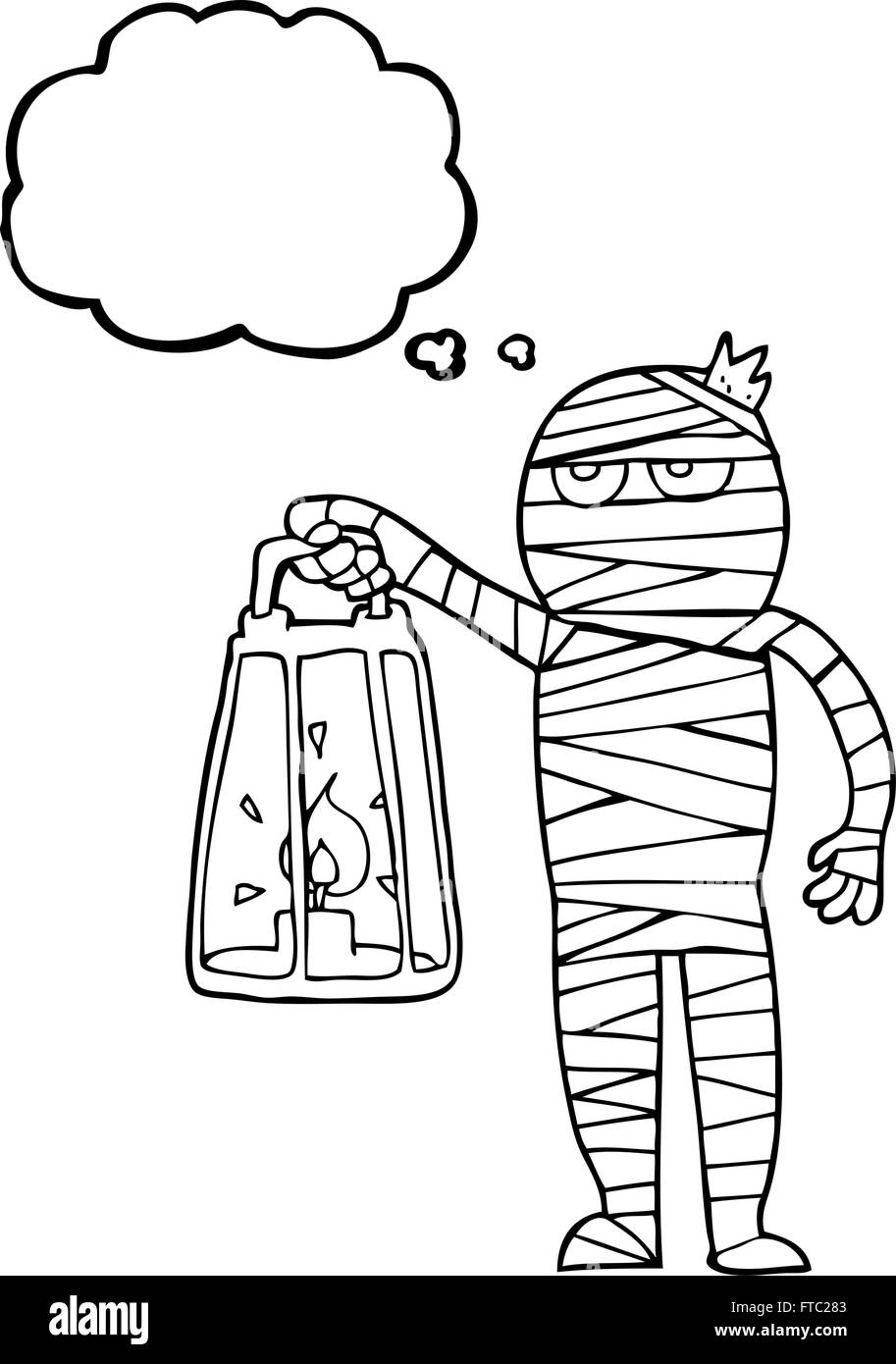 freehand drawn thought bubble cartoon mummy Stock Vector Image & Art ...