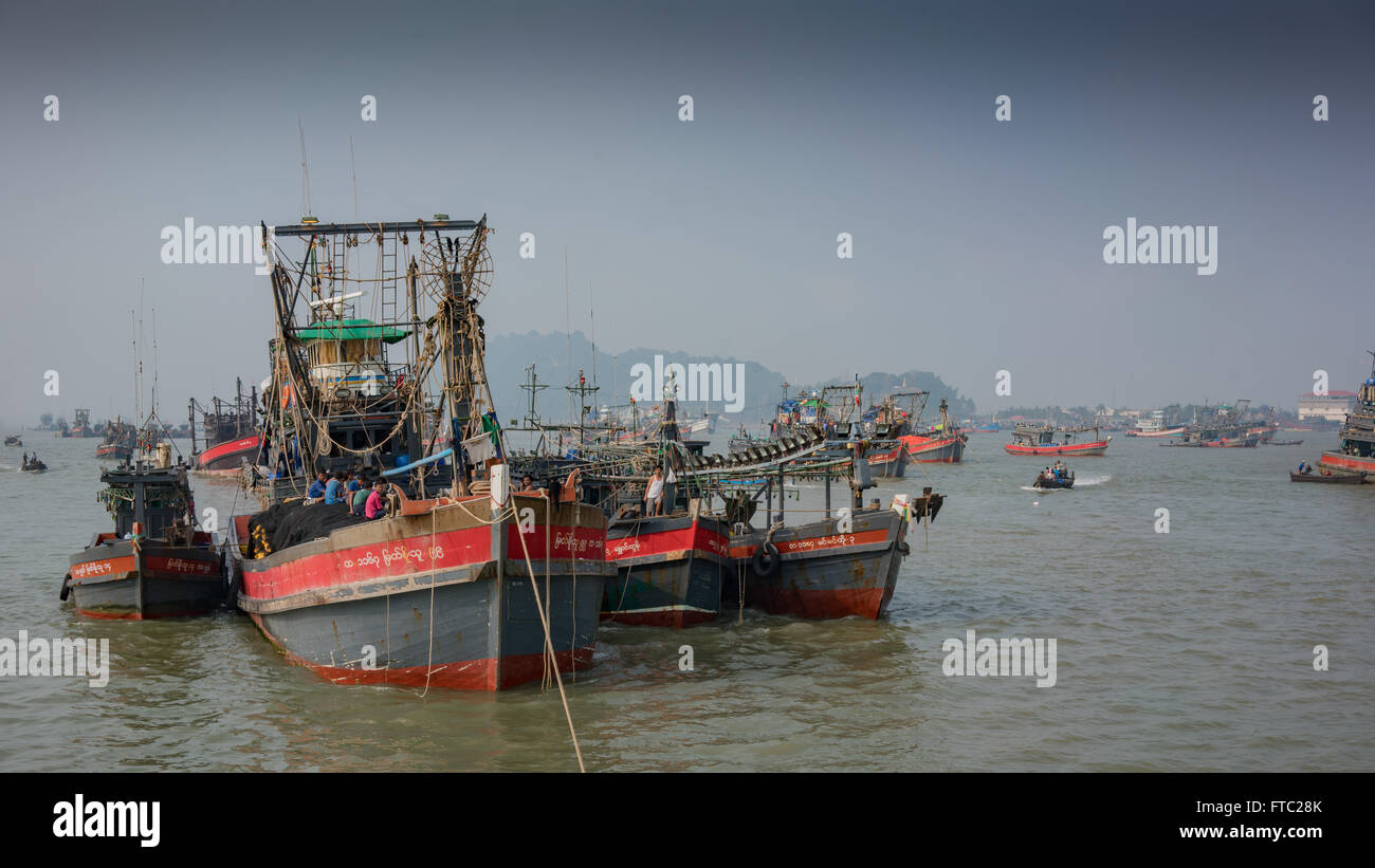 Fishing boats in Myeik, Myanmar Stock Photo - Alamy