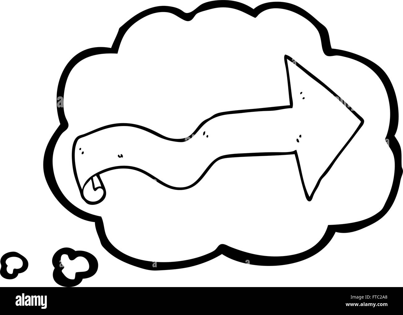 freehand drawn thought bubble cartoon arrow Stock Vector Image & Art ...