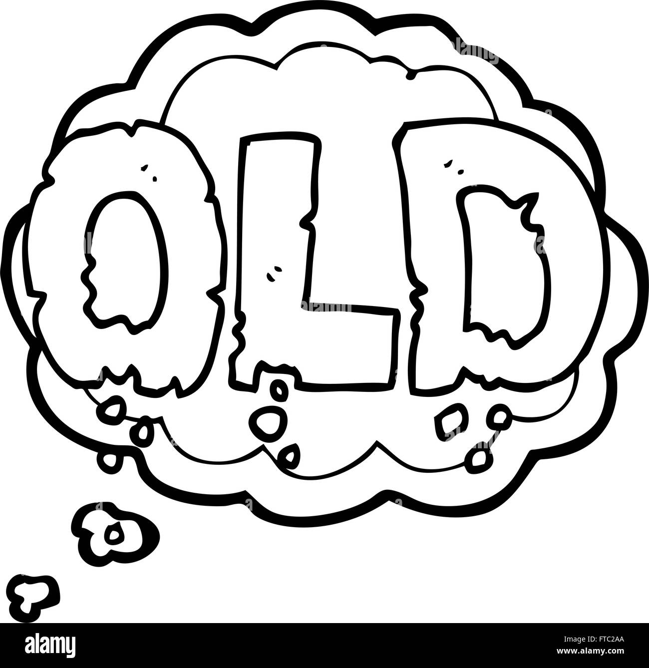 freehand drawn thought bubble cartoon word old Stock Vector Image & Art ...