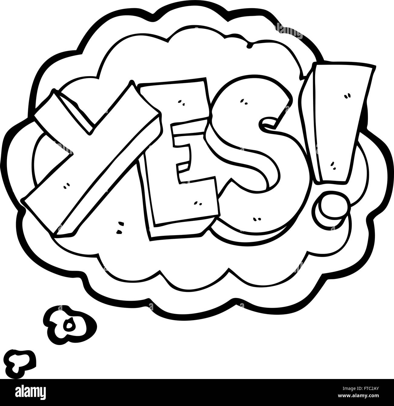 Freehand retro cartoon yes symbol hi-res stock photography and images ...