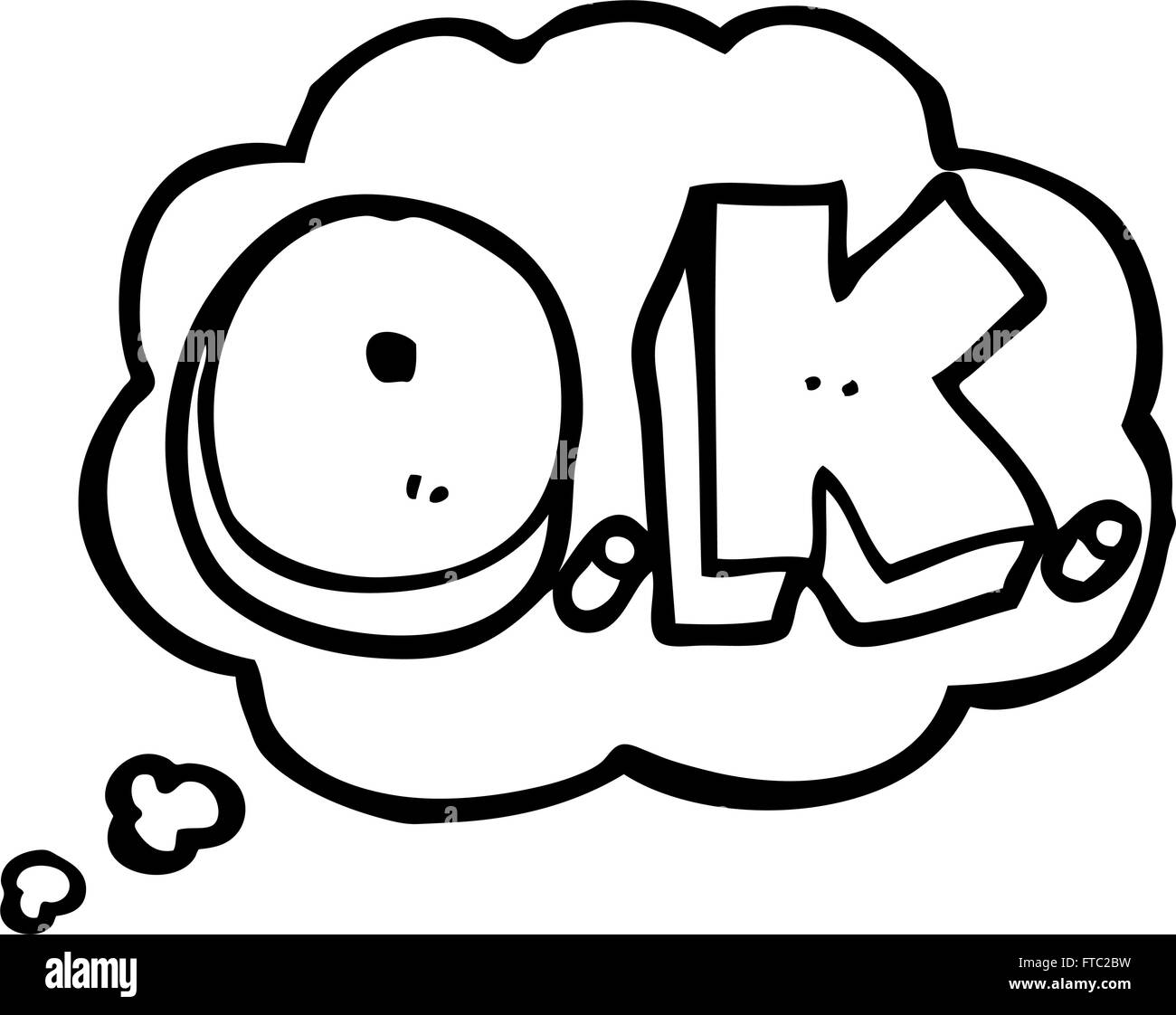 freehand drawn thought bubble cartoon word OK Stock Vector Image & Art ...