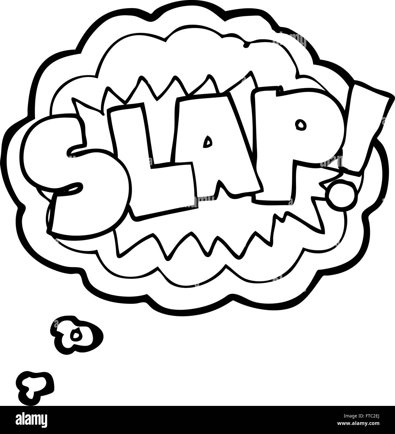 freehand drawn thought bubble cartoon slap symbol Stock Vector Image ...