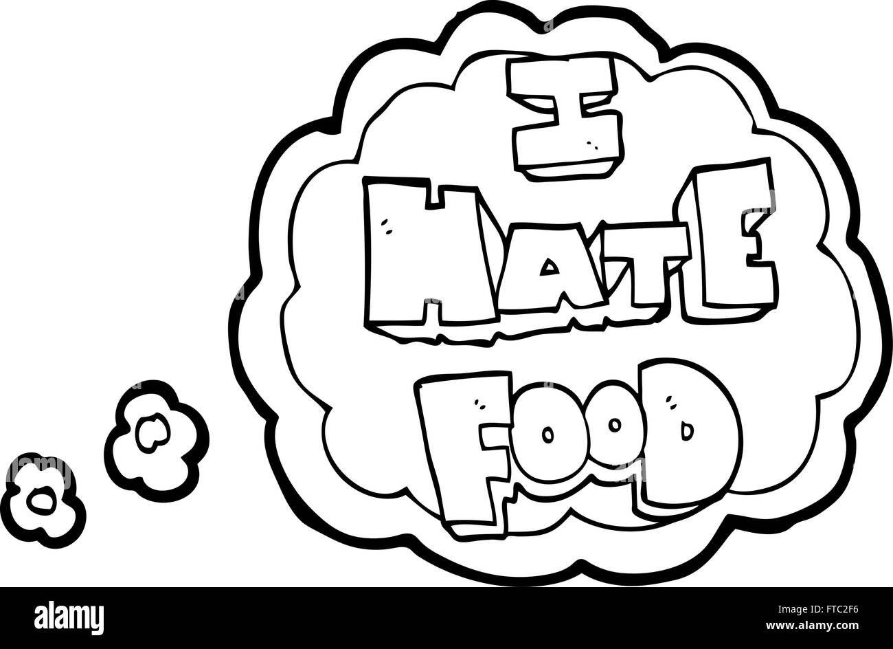 freehand drawn thought bubble cartoon i hate food symbol Stock Vector ...