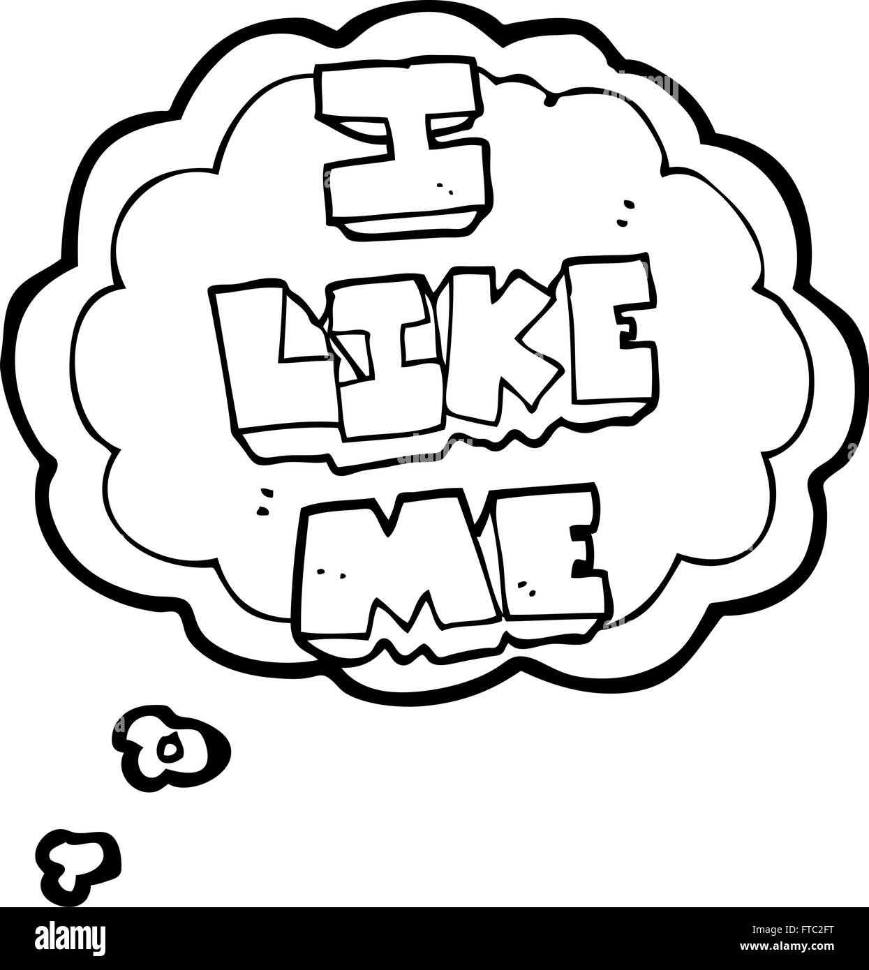 freehand drawn thought bubble cartoon i like me symbol Stock Vector ...