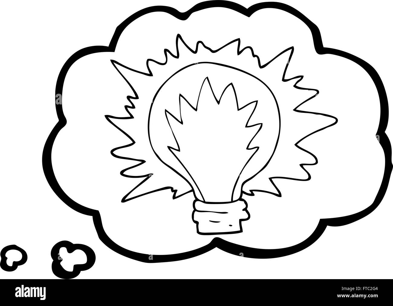 freehand drawn thought bubble cartoon light bulb Stock Vector Image ...
