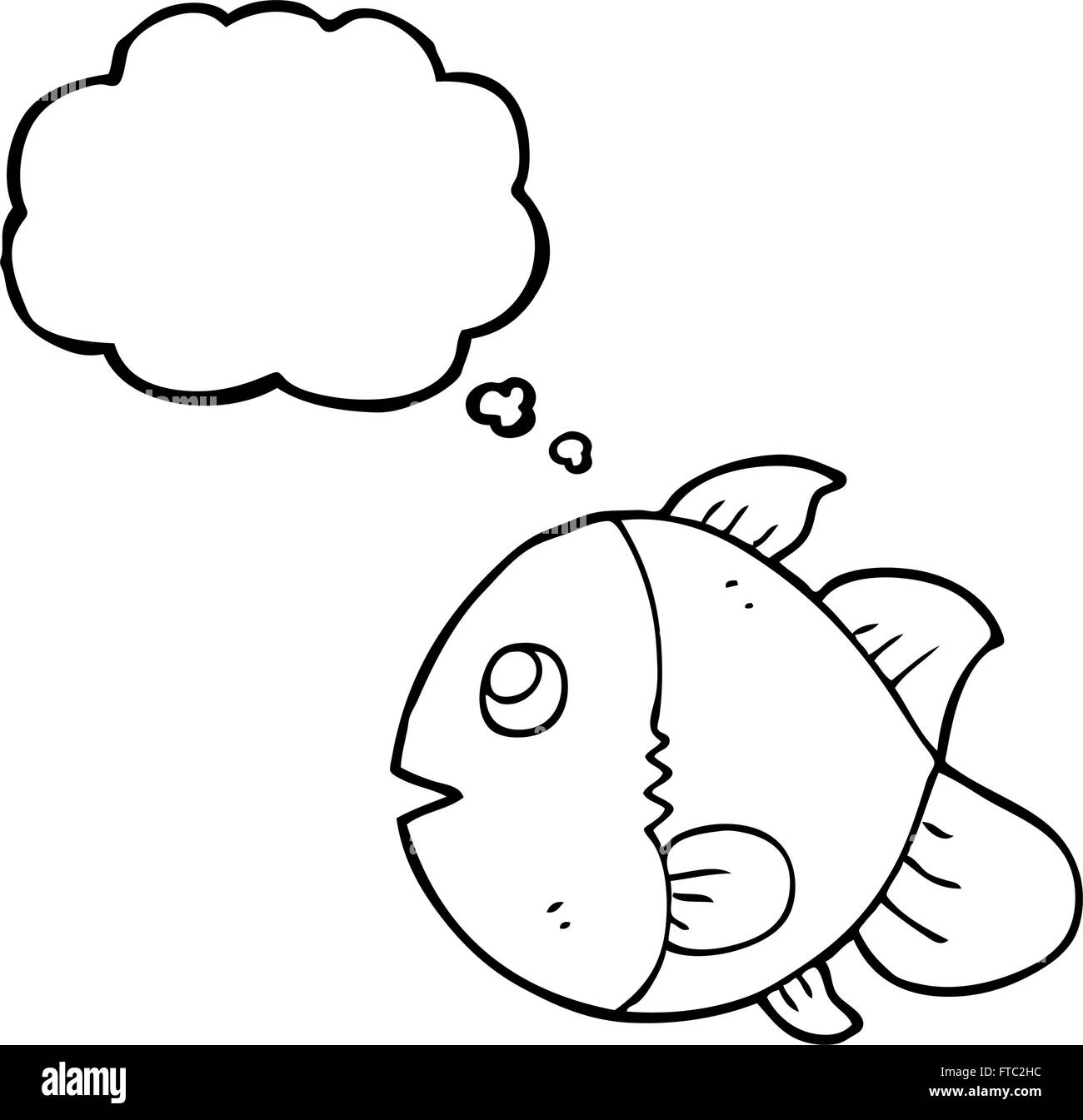 freehand drawn thought bubble cartoon fish Stock Vector Image & Art - Alamy