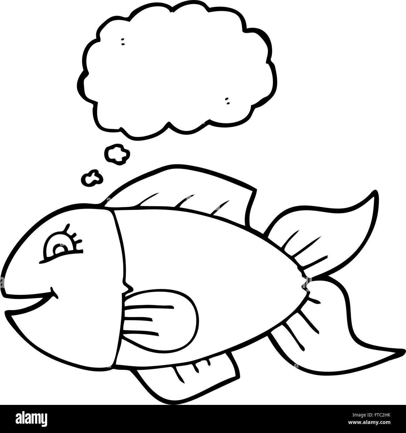 freehand drawn thought bubble cartoon fish Stock Vector Image & Art - Alamy