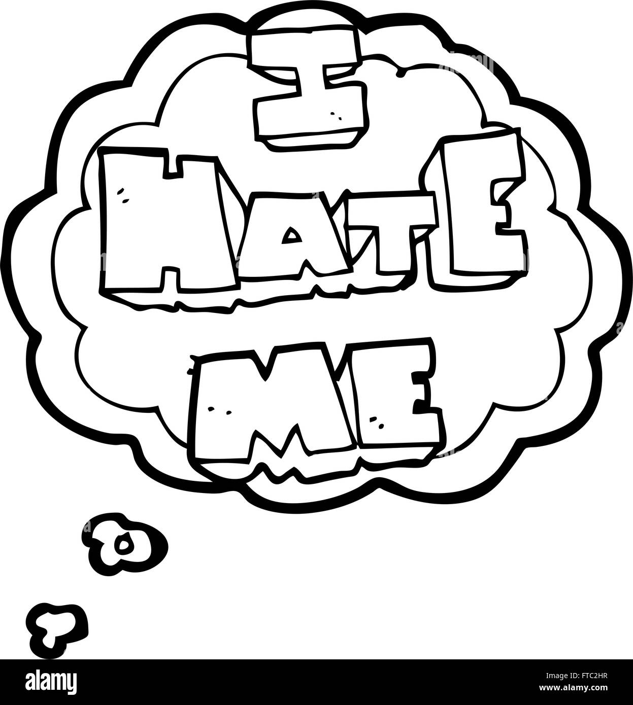 I hate me freehand drawn thought bubble cartoon symbol Stock Vector ...