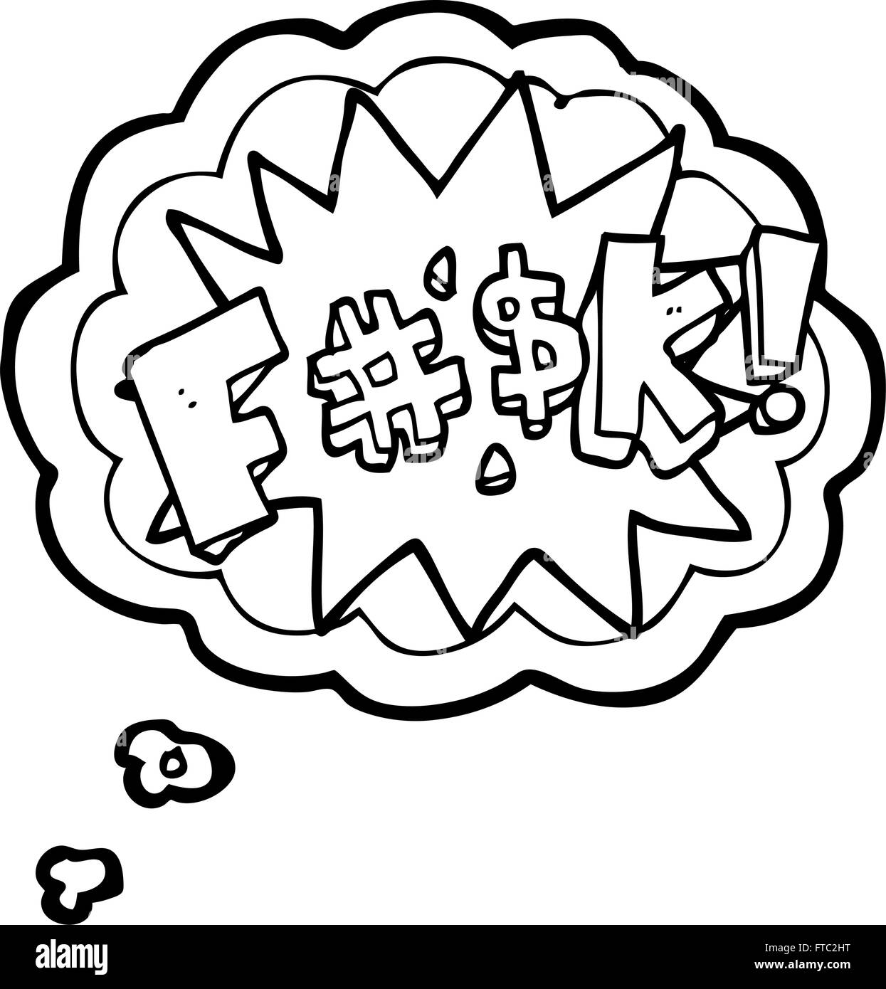 freehand drawn thought bubble cartoon swearword Stock Vector Image & Art - Alamy