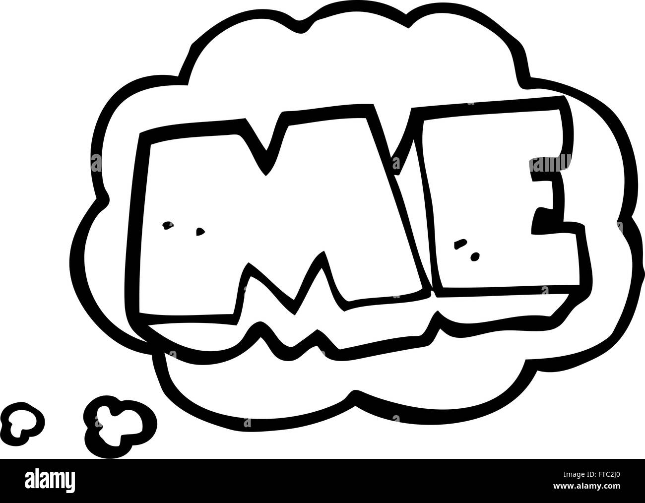 freehand drawn thought bubble cartoon ME symbol Stock Vector Image ...