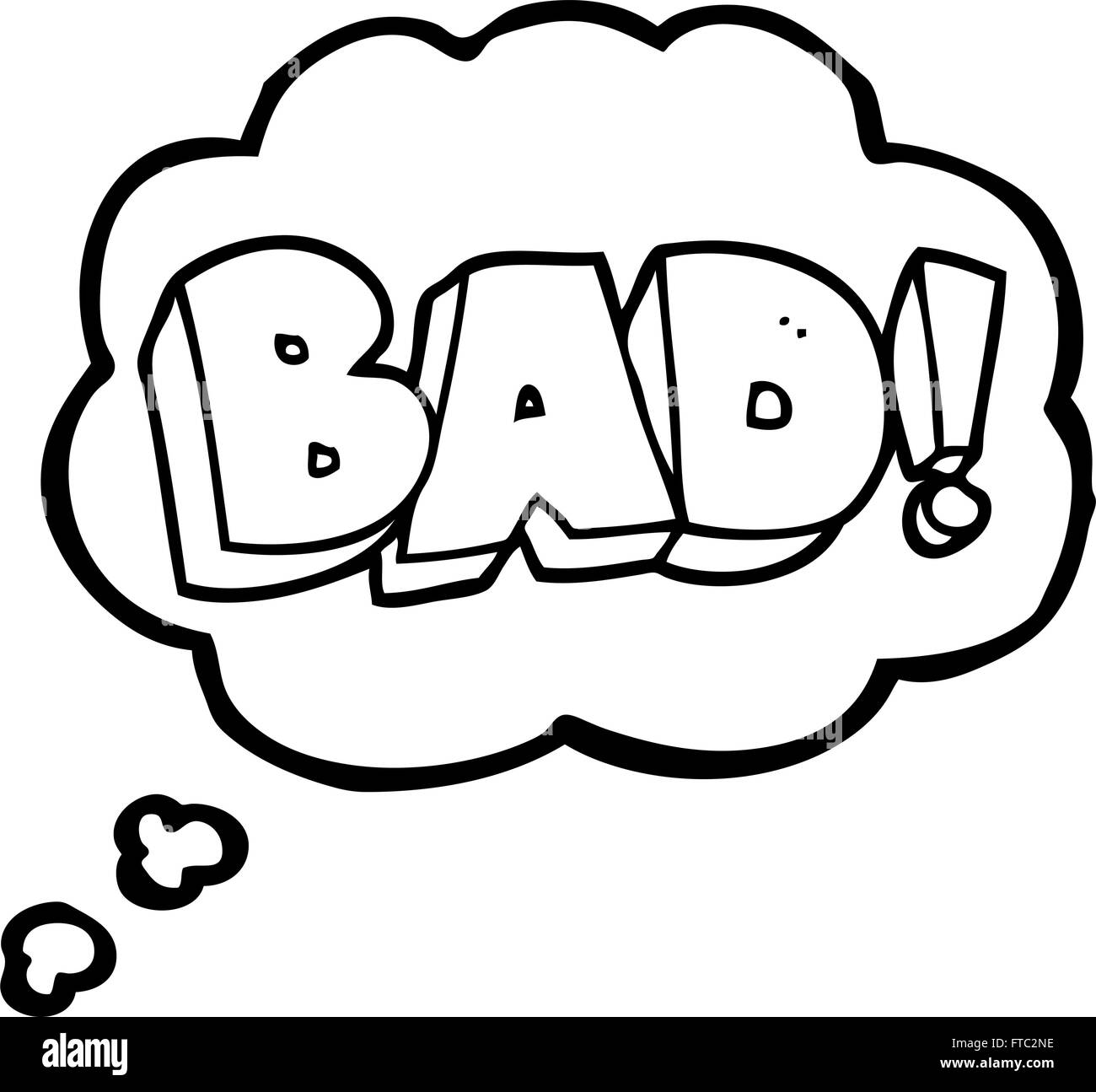 freehand drawn thought bubble cartoon Bad symbol Stock Vector Image ...