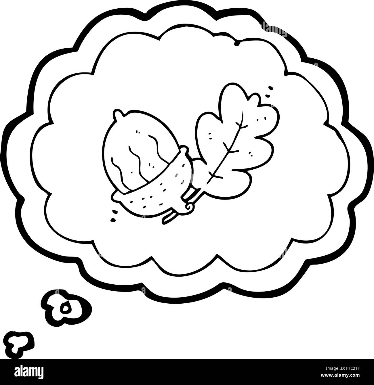 freehand drawn thought bubble cartoon acorn Stock Vector Image & Art ...