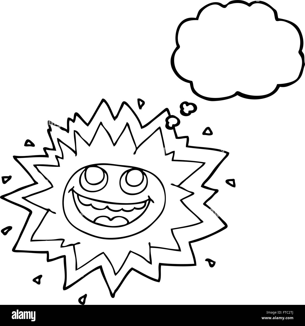 happy freehand drawn thought bubble cartoon sun Stock Vector Image & Art - Alamy