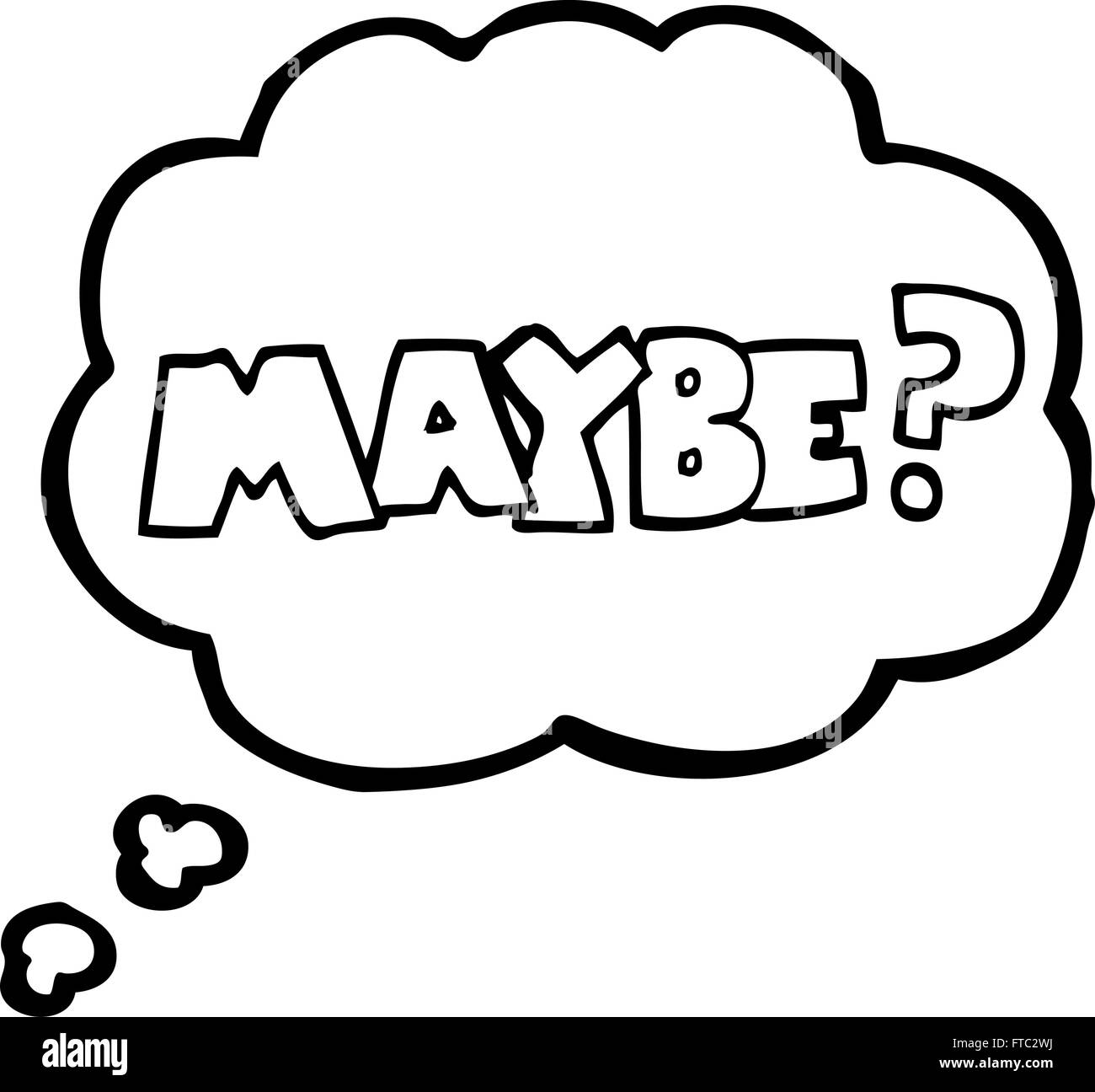 maybe freehand drawn thought bubble cartoon symbol Stock Vector Image ...