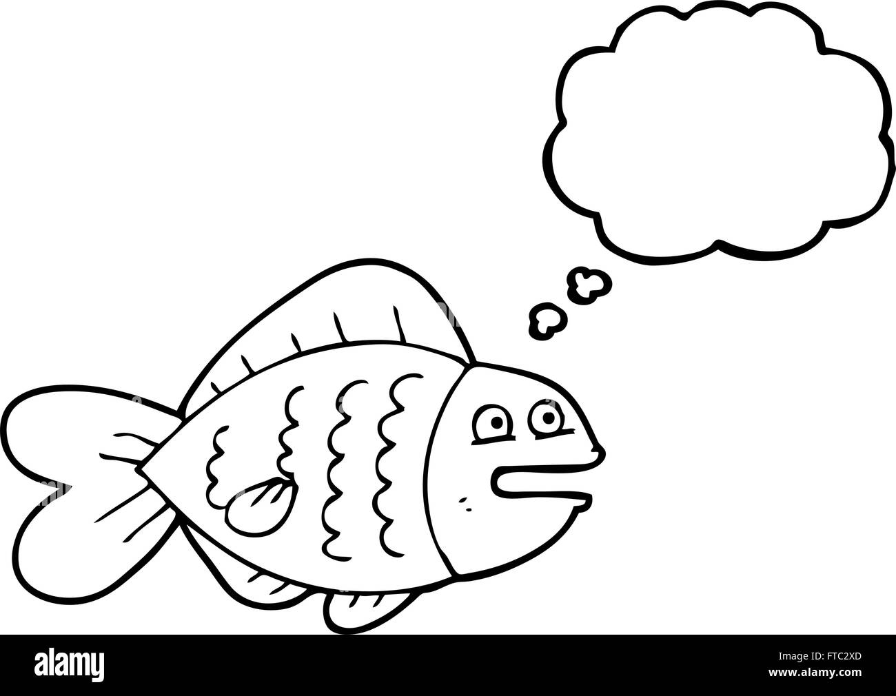 freehand drawn thought bubble cartoon funny fish Stock Vector Image ...