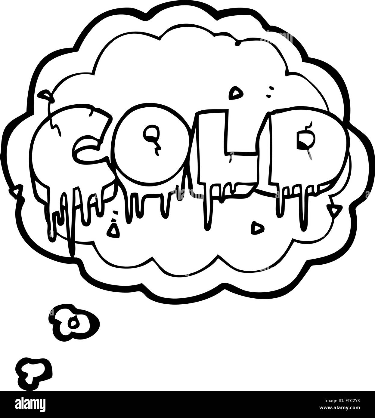 freehand drawn thought bubble cartoon cold text symbol Stock Vector ...