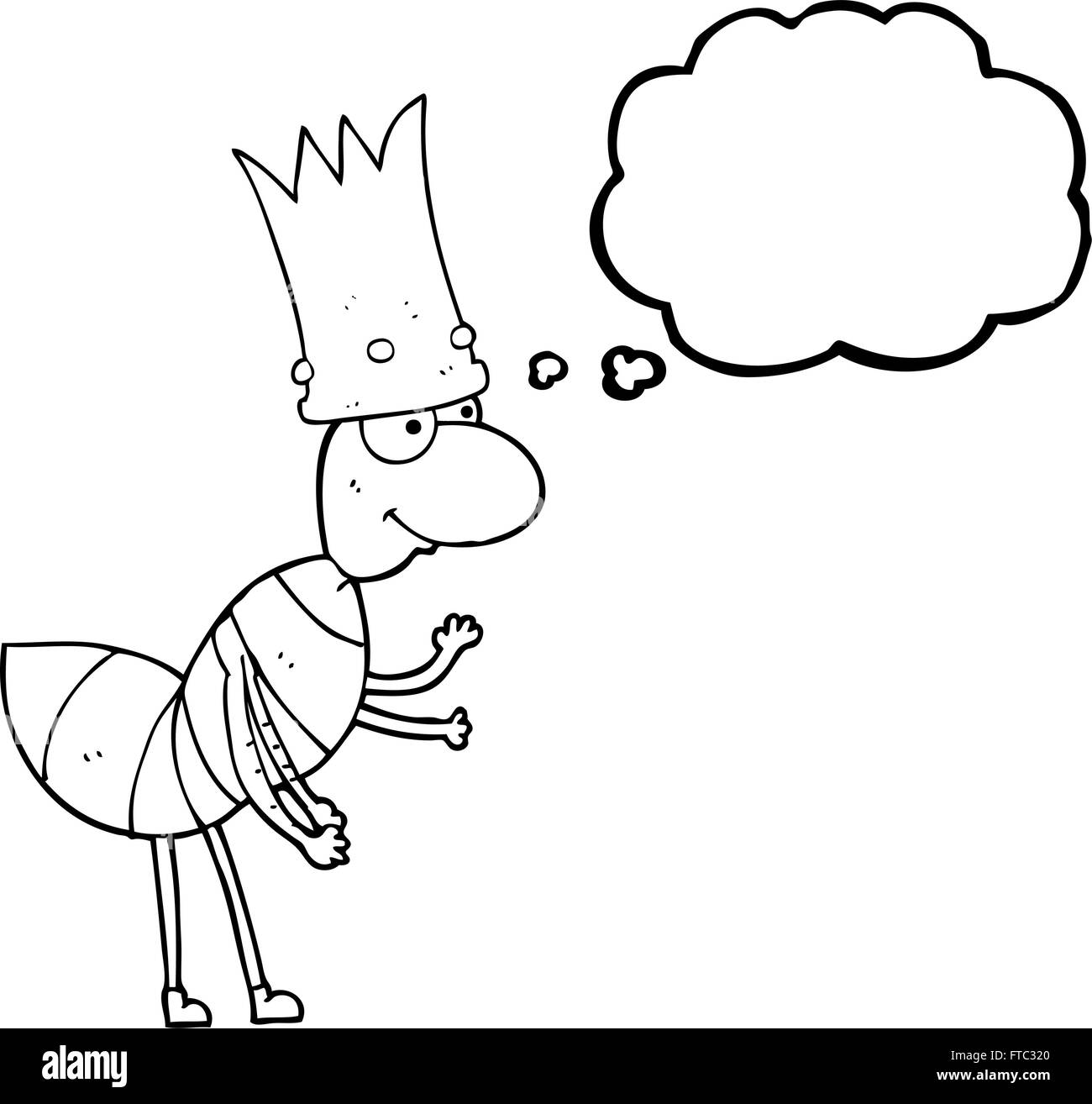 freehand drawn thought bubble cartoon ant queen Stock Vector Image ...