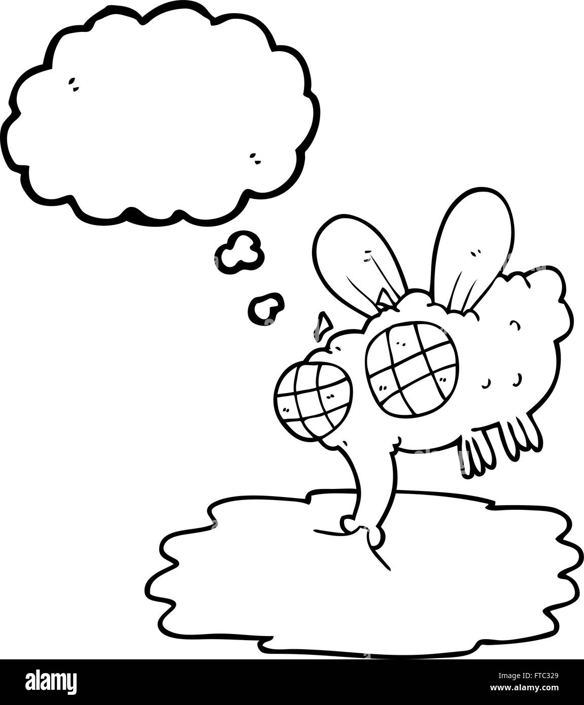 freehand drawn thought bubble cartoon gross fly Stock Vector Image ...