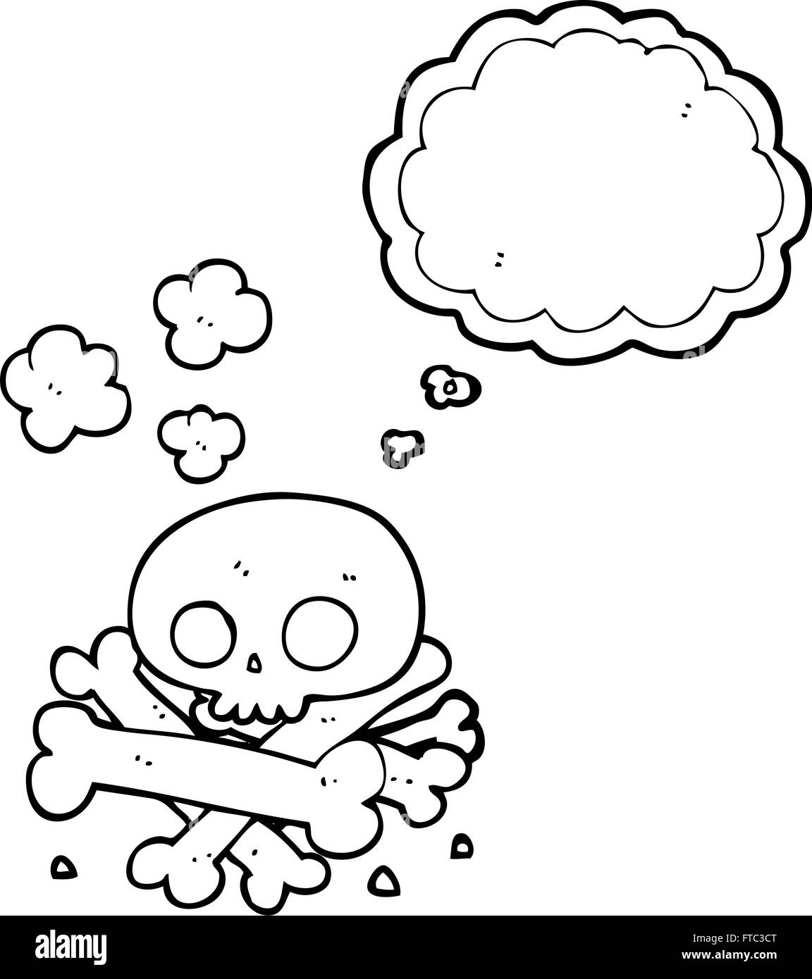 freehand drawn thought bubble cartoon pile of bones Stock Vector Image ...