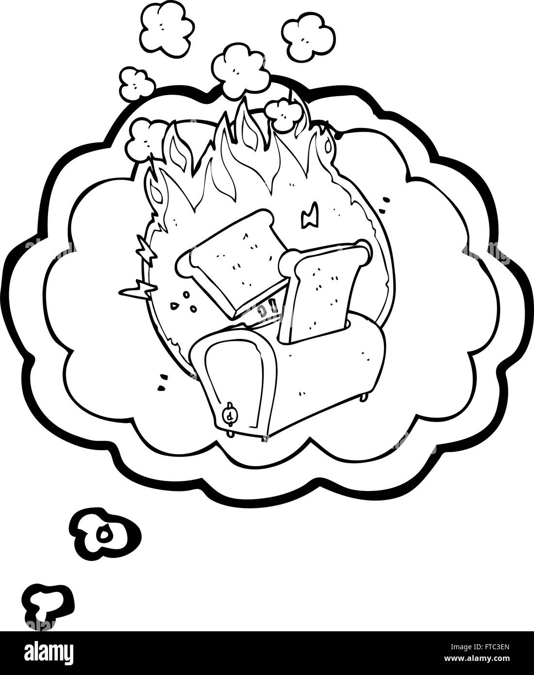 Cartoon toaster burning toast Black and White Stock Photos & Images - Alamy