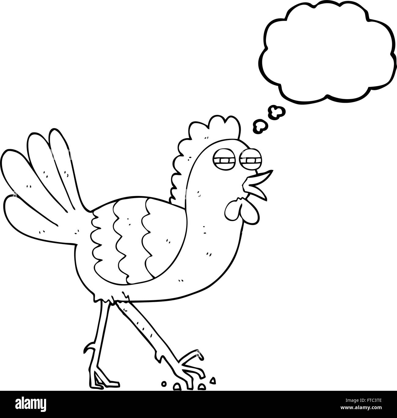 freehand drawn thought bubble cartoon chicken Stock Vector Image & Art ...