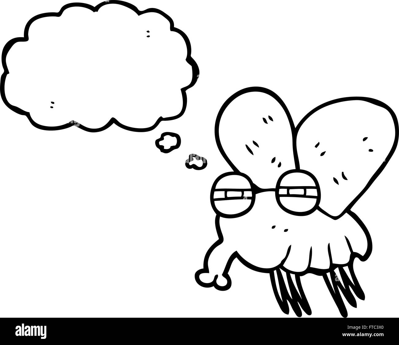 freehand drawn thought bubble cartoon fly Stock Vector Image & Art - Alamy
