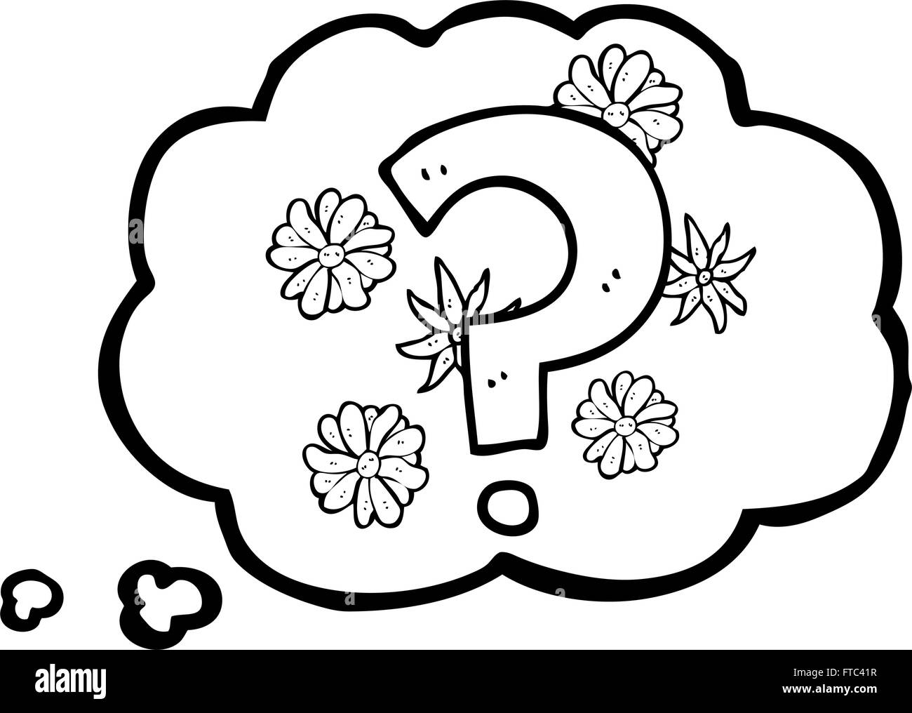 freehand drawn thought bubble cartoon question mark Stock Vector Image ...
