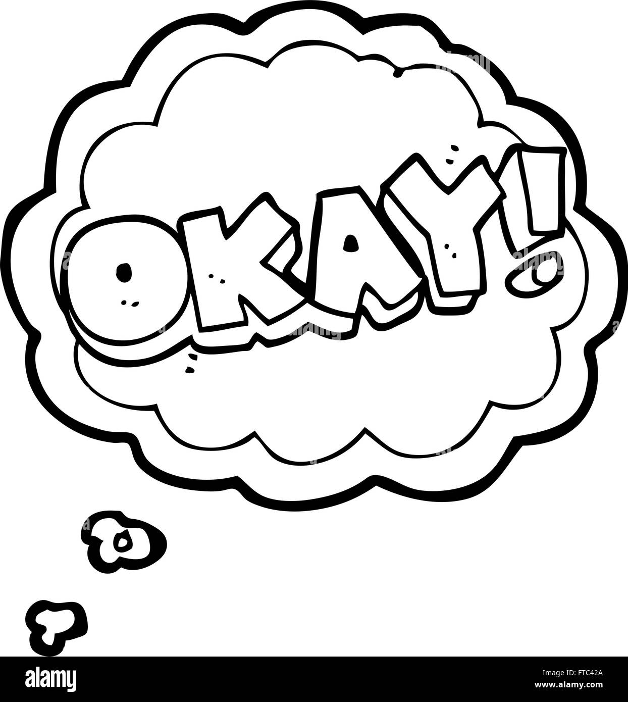 freehand drawn thought bubble cartoon okay symbol Stock Vector Image ...
