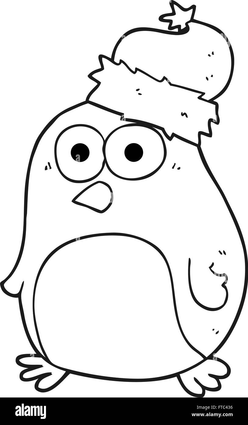 freehand drawn black and white cartoon robin Stock Vector Image & Art ...