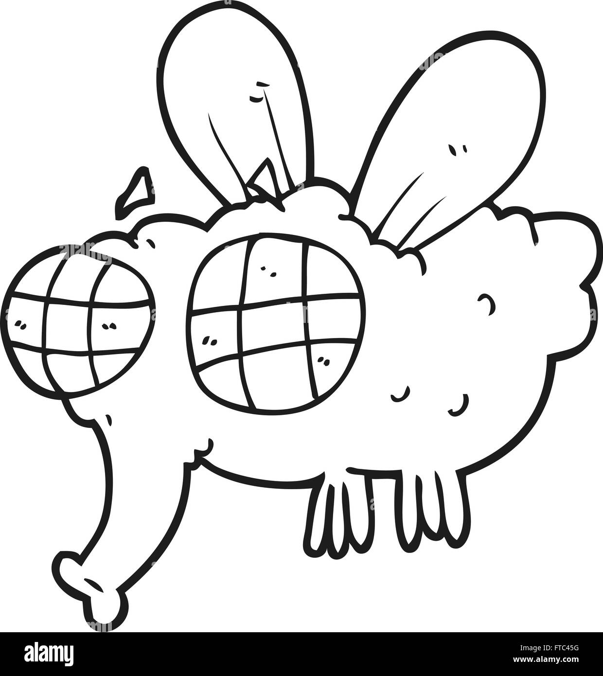 freehand drawn black and white cartoon fly Stock Vector Image & Art - Alamy