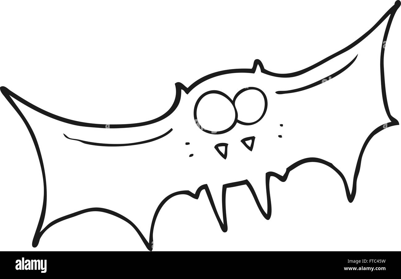 freehand drawn black and white cartoon vampire bat Stock Vector Image ...