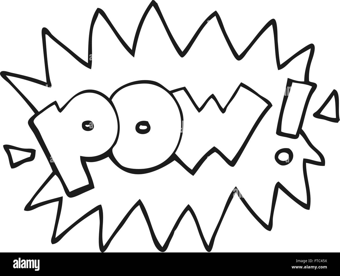 freehand drawn black and white cartoon pow symbol Stock Vector Image ...